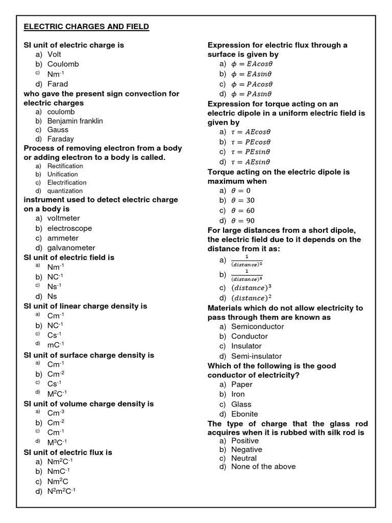 Merged MCQ For Practice and Analysis | PDF | Electrical Resistivity And Conductivity | Electric ...
