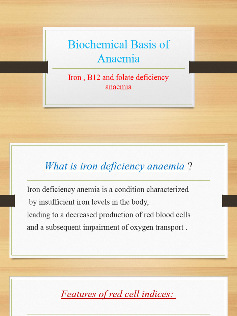 Biochemical Basis of Anaemia | PDF | Anemia | Tissue (Biology)