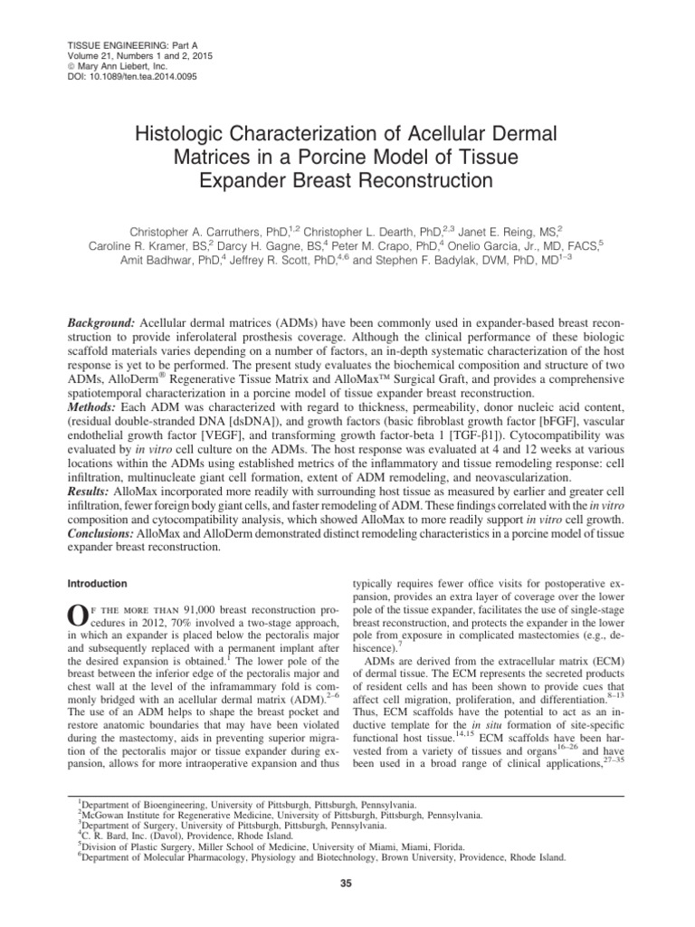 Matriz Dermica Acelular de Porco | PDF | Tissue Engineering | Life Sciences