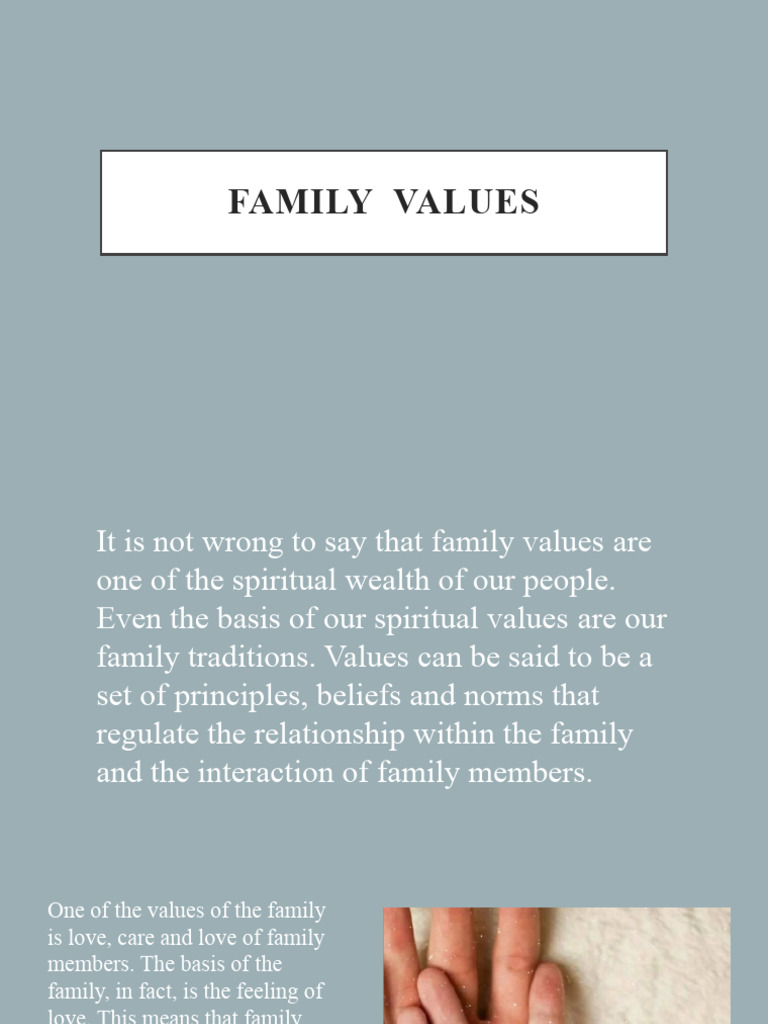 Family Values | PDF | Love | Traditions