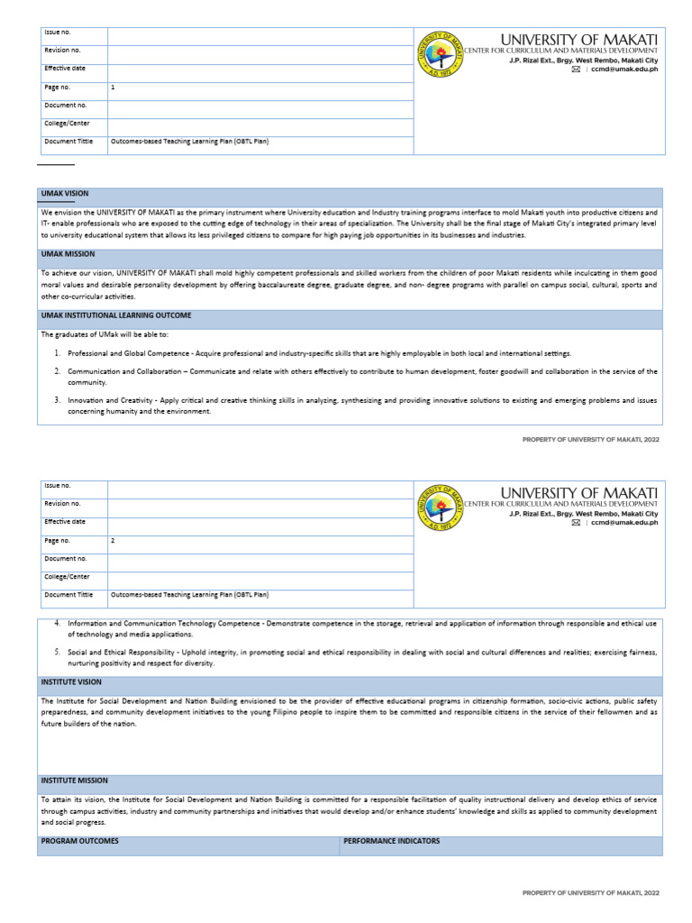 Mhs 2 - Tentative Syllabus | PDF | Makati | Learning