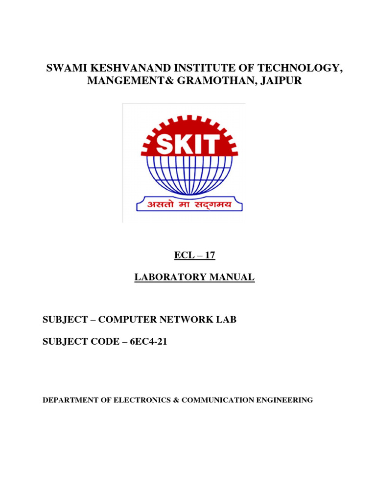 Computer Network Lab Manual ECE | PDF | Internet Protocol Suite ...