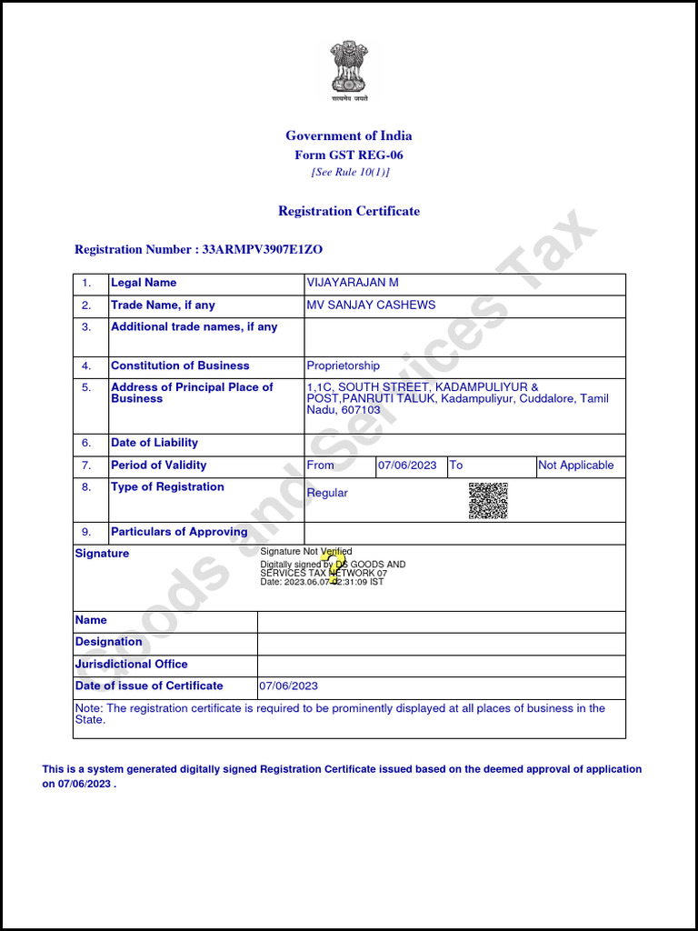 GST RC 07.06.2023 | PDF | Business | Taxes
