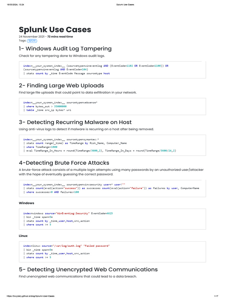Splunk Use Cases | PDF | Windows Registry | Malware