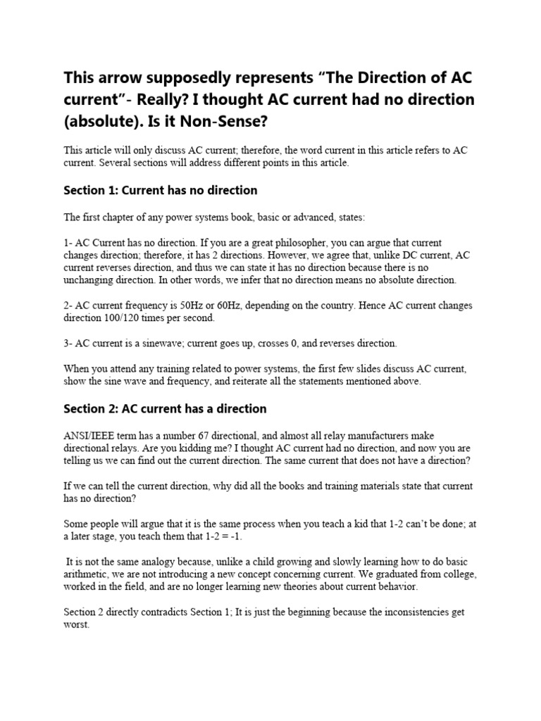 Understanding AC Current Direction | PDF