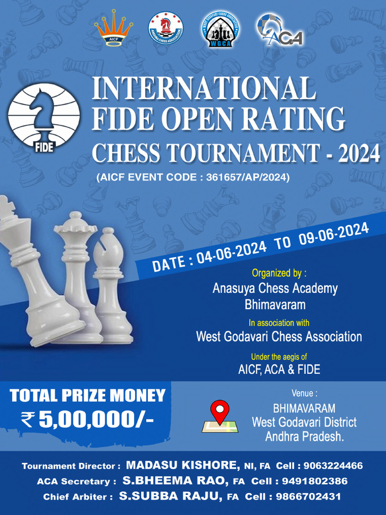 Open Rating Tournment Broucher Ansuya Chess Academy 2024 Compressed 1 | PDF