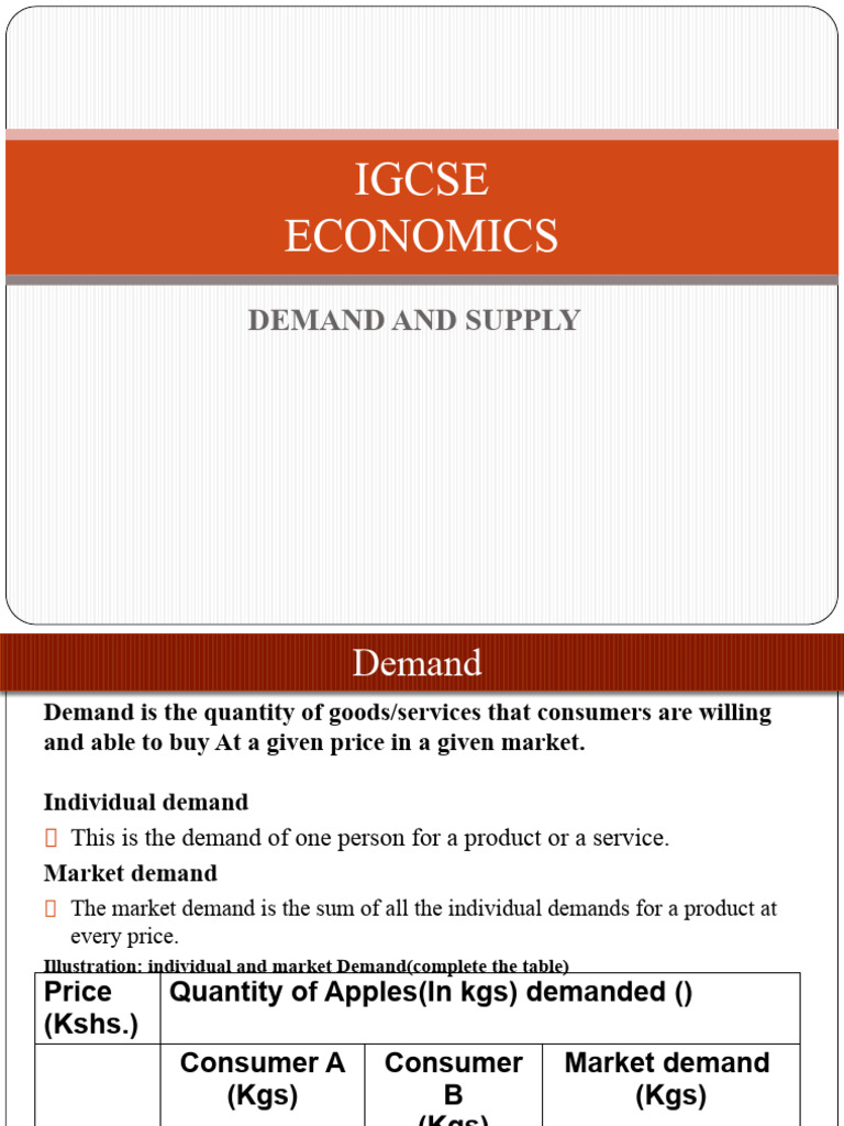 DEMAND - Lesson Notes | PDF | Demand | Goods