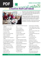 Roll Call Ideas | PDF