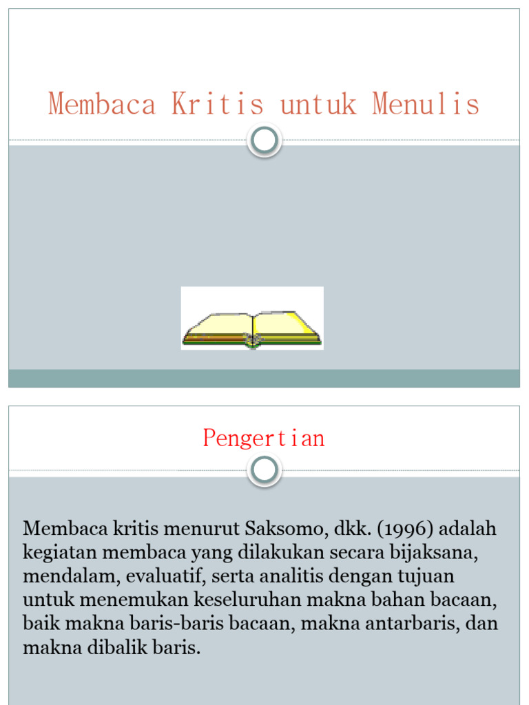 Membaca Kritis Untuk Menulis | PDF | Karier & Perkembangan | Pengembangan Diri
