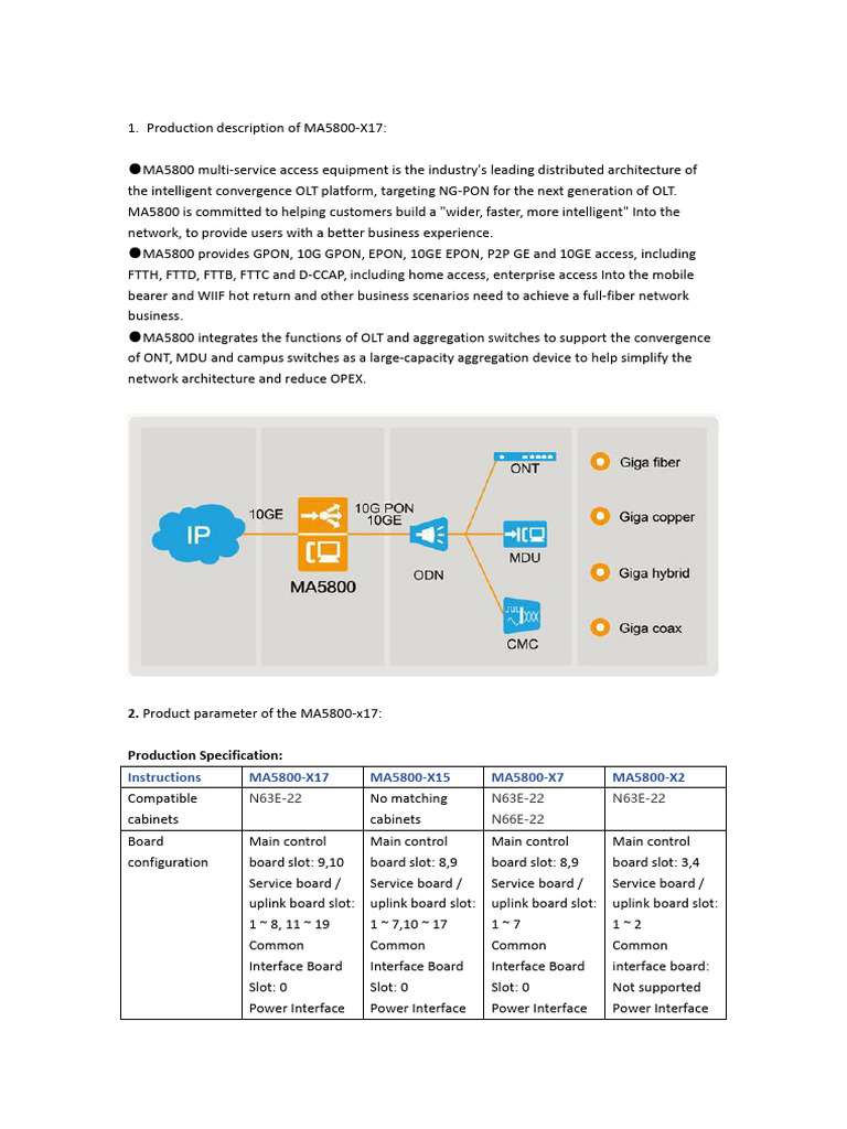 MA5800 X17 Datasheet | PDF | Networking | Multiprotocol Label Switching