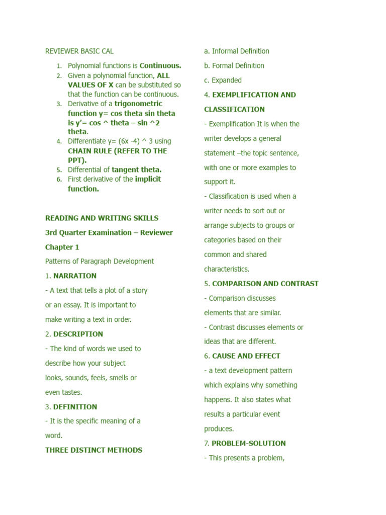 REVIEWER-BASIC-CAL - Google Docs | PDF