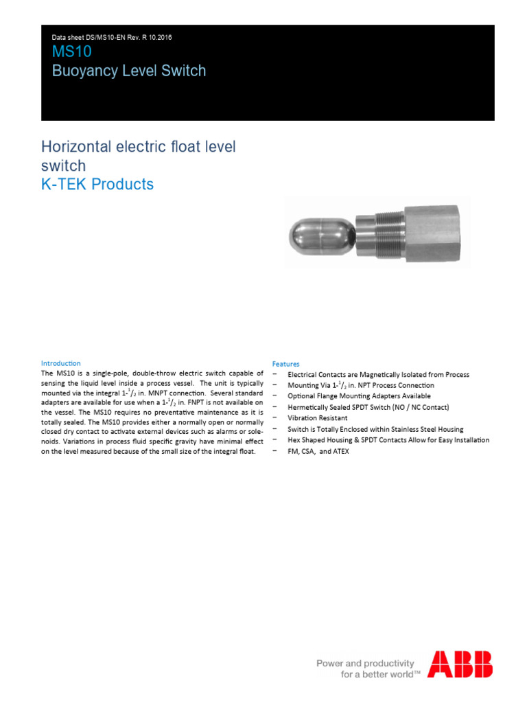 ABB Level SwitchPDF - Js Viewer | PDF | Switch | Mechanical Engineering