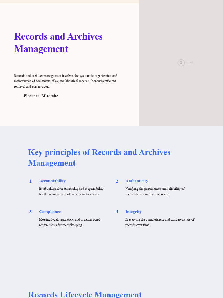 Principles of Records Management | PDF | Records Management | Metadata