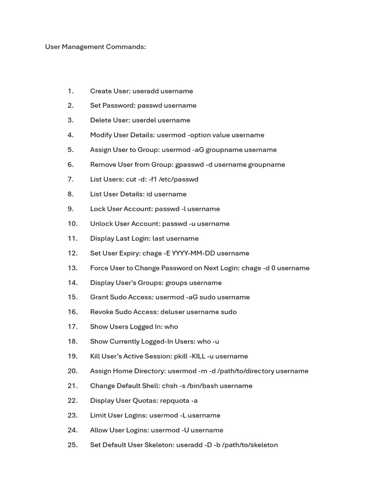 Linux Commands | Download Free PDF | User (Computing) | Sudo
