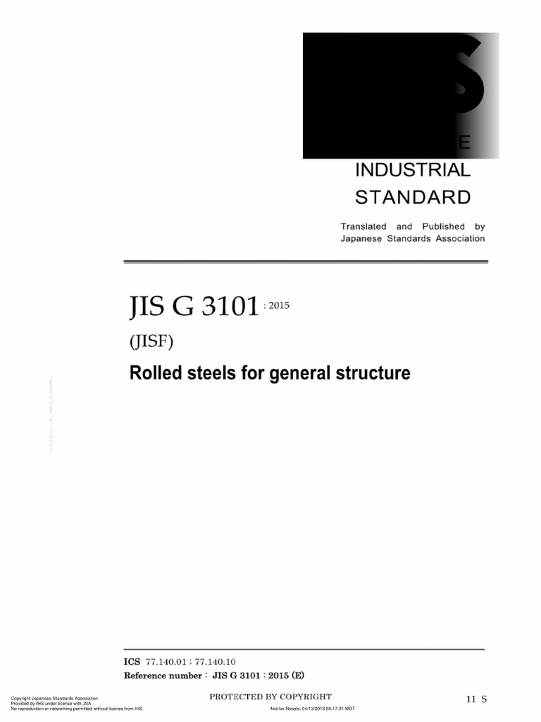 Jis G 3101-2015 | PDF