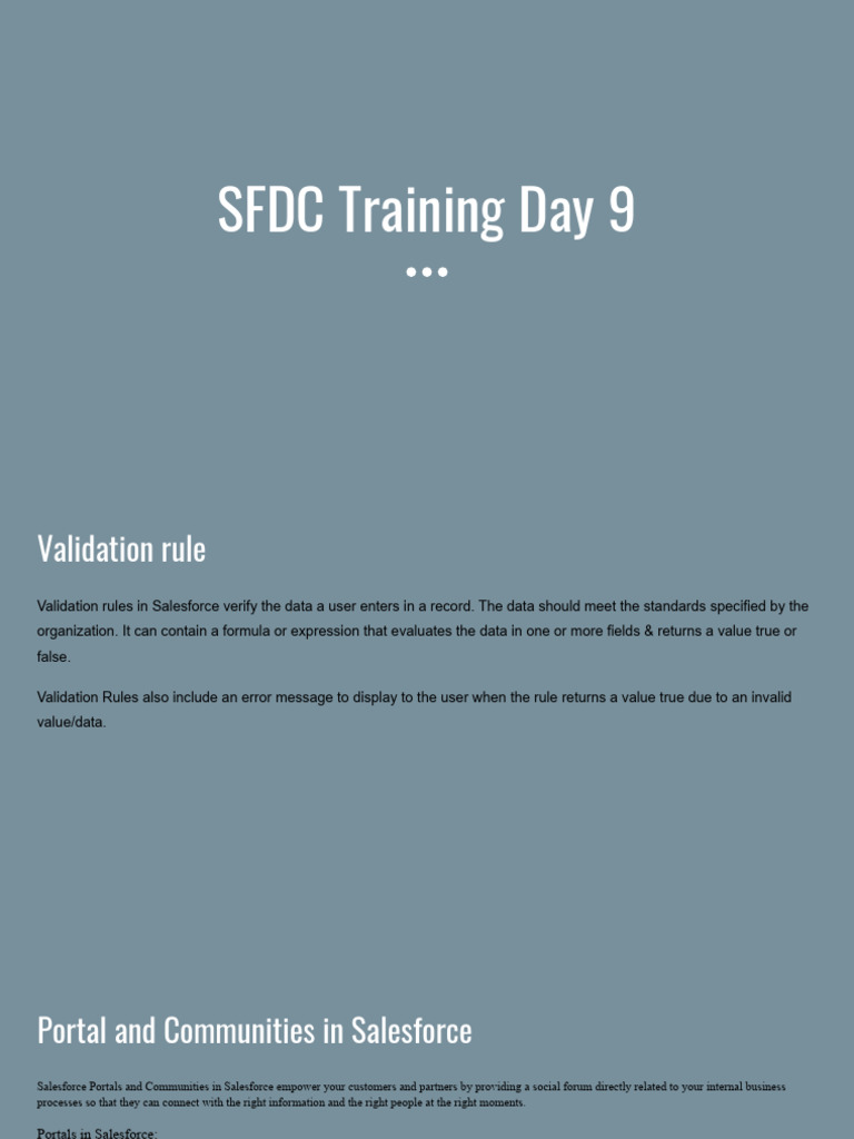 SFDC Training Day 9 | PDF | Knowledge | Information