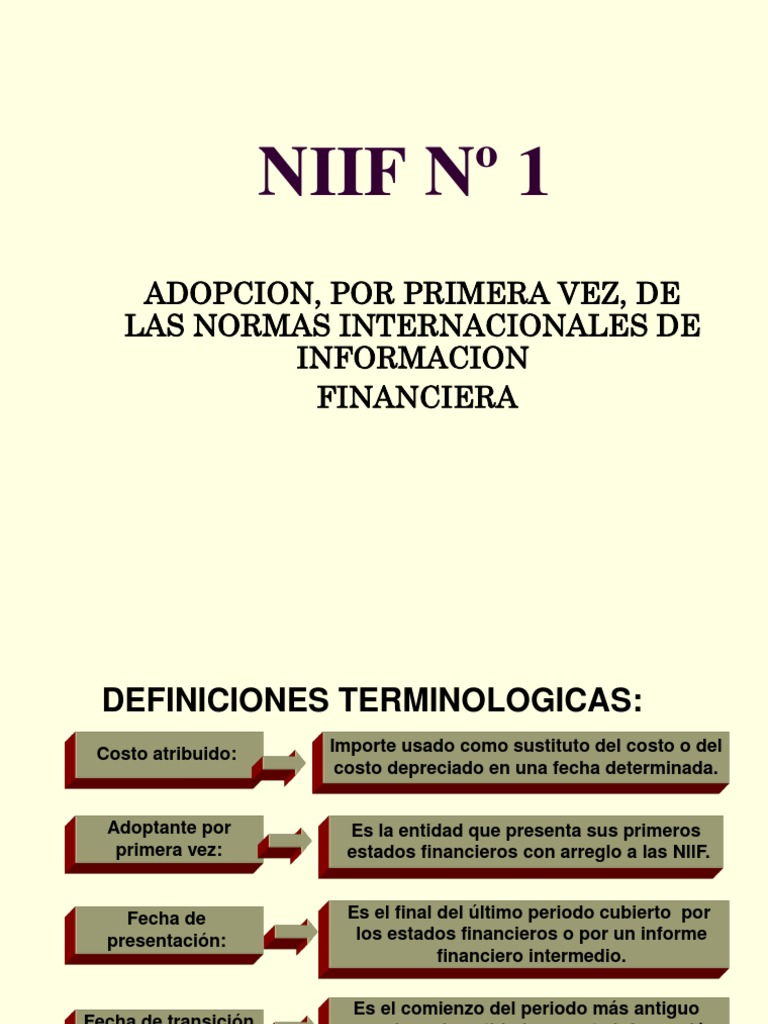 Niif 1 Adopción Niifs Primera Vez | PDF | normas internacionales de ...