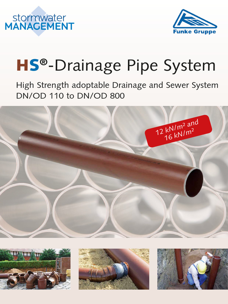 00 DRAINAGE - Funke HS Sewer Pipe Brochure | PDF | Pipe (Fluid Conveyance) | Mechanical Engineering