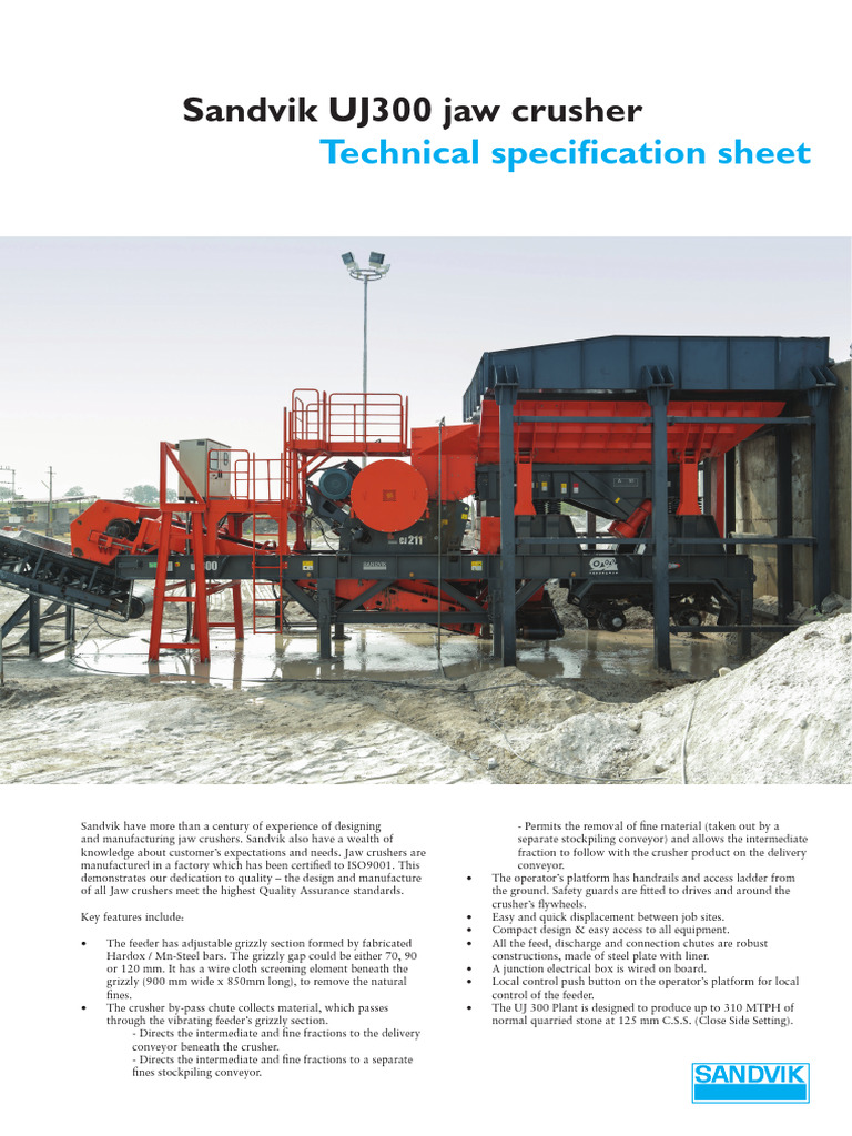 Sandvik UJ300 Wheeled Jaw Brochure | PDF | Mains Electricity | Electric ...