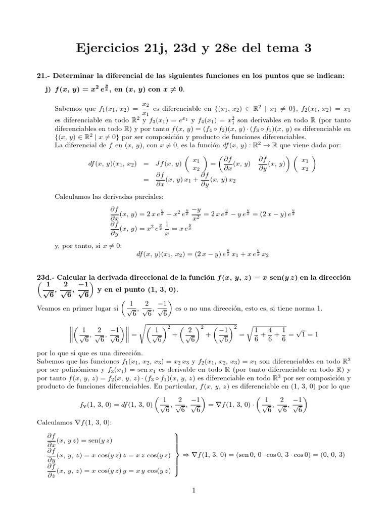 Ejercicios Resueltos Tema3 S5!7! | PDF | Derivado | Análisis