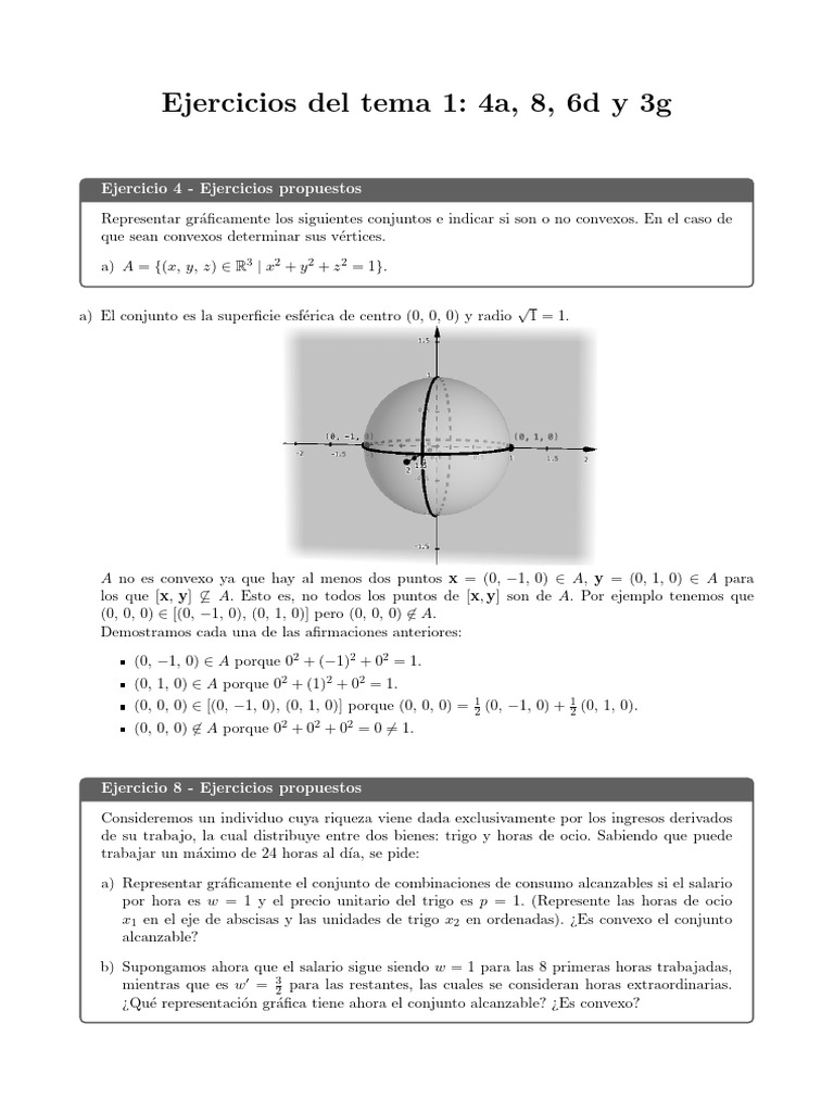 Ejercicios Resueltos Tema1 | PDF | Conjunto convexo | Objetos matemáticos