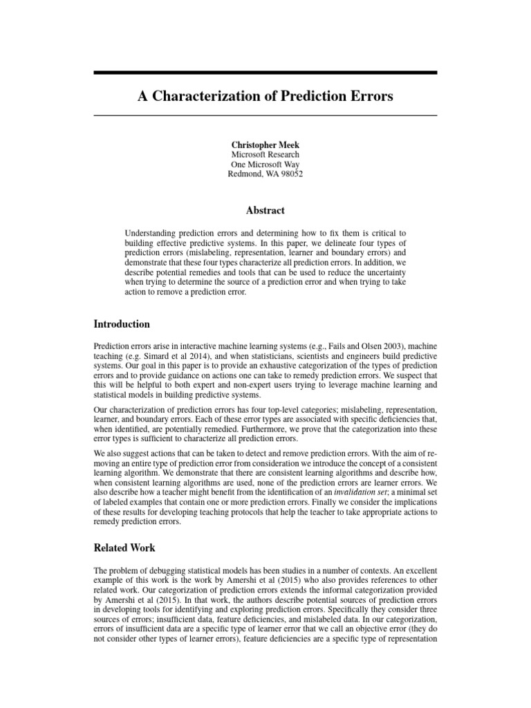 Types and Remedies for Prediction Errors | PDF | Machine Learning | Statistical Classification