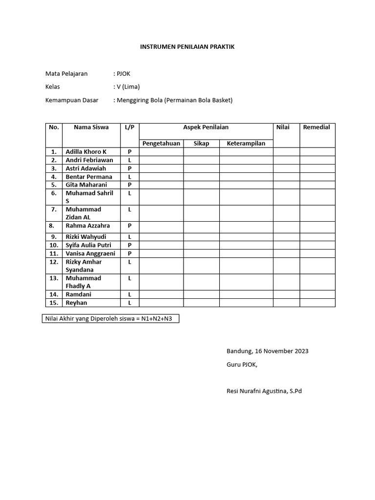 INSTRUMEN PENILAIAN PRAKTIK | PDF INSTRUMEN PENILAIAN PRAKTIK | PDF