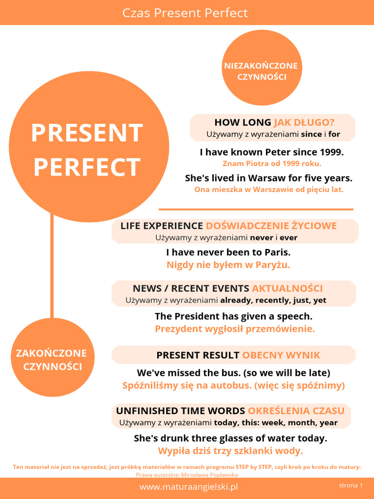 Matura angielski Present Perfect | PDF