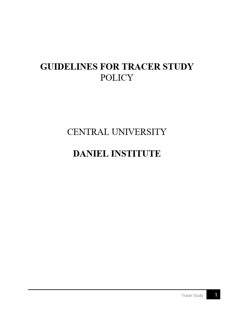 Tracer Study Guidelines for DANIEL Institute | PDF | Sampling ...