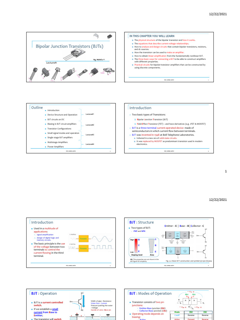 BJT#1Intro & DC Parameters | PDF | Bipolar Junction Transistor | Transistor