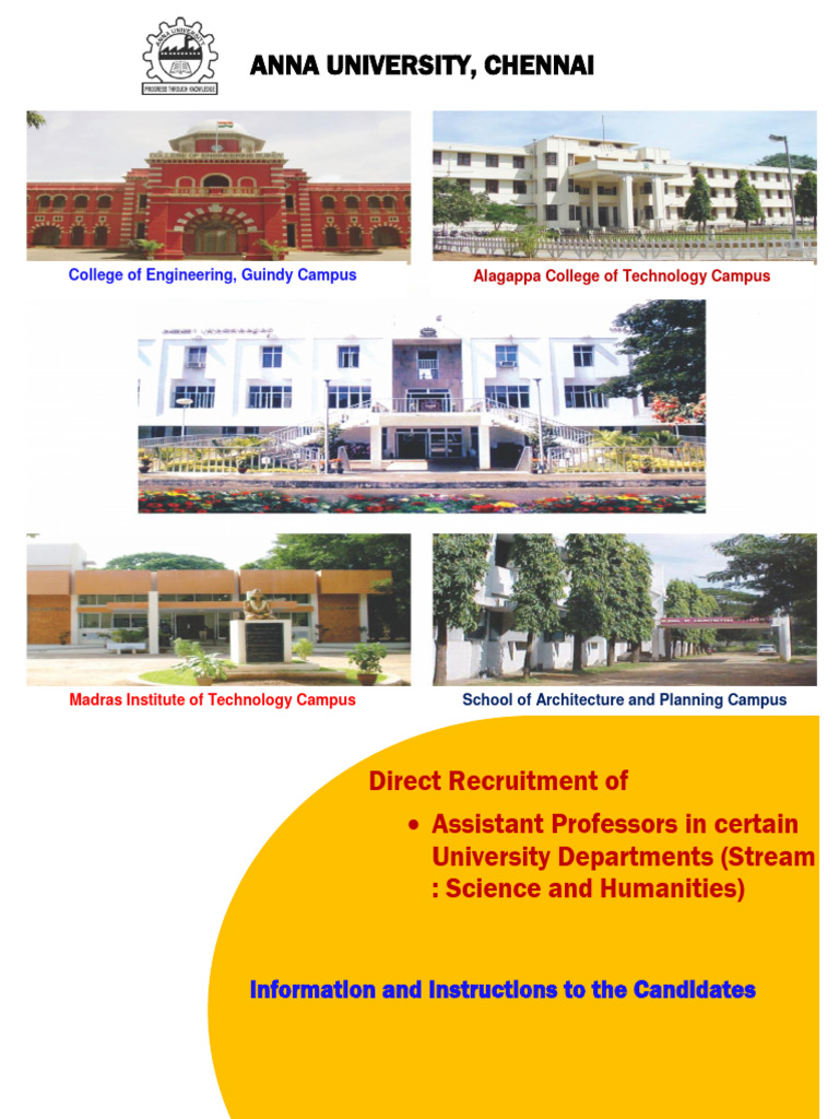 Anna Univ Instruction To Candidate Science and Humanities | PDF ...