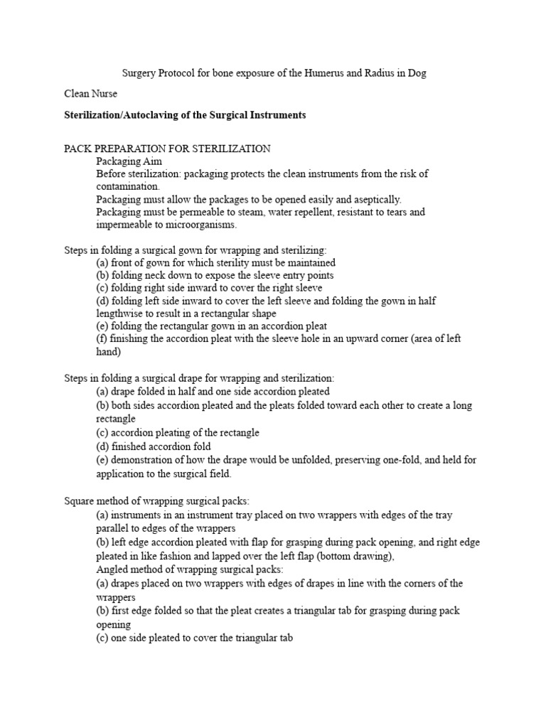 Surgery Protocol For Bone Exposure of The Humerus and Radius in Dog ...