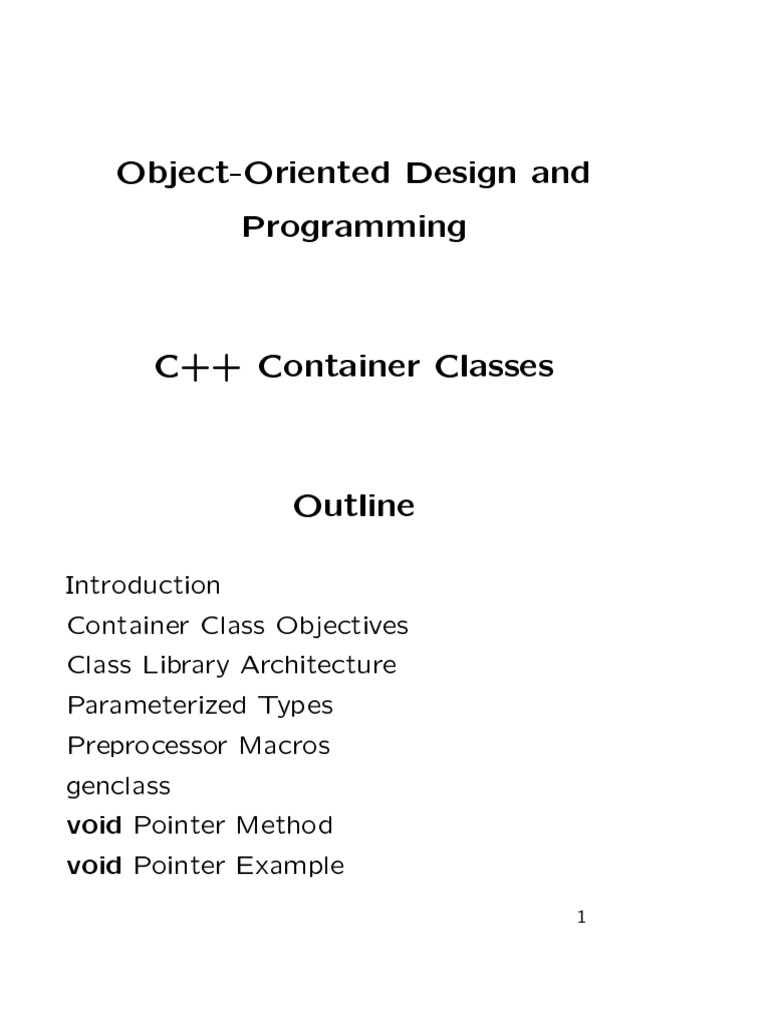 C - Container | PDF | Pointer (Computer Programming) | Class (Computer Programming)