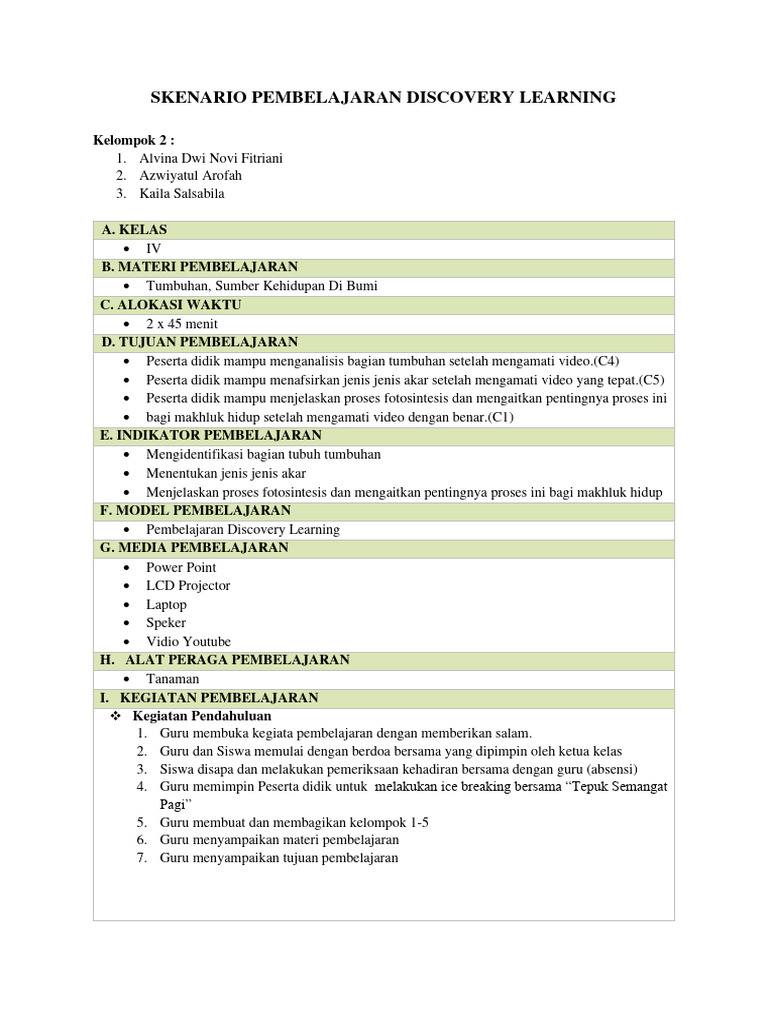 Modul Pembelajaran Discovery Learning | PDF