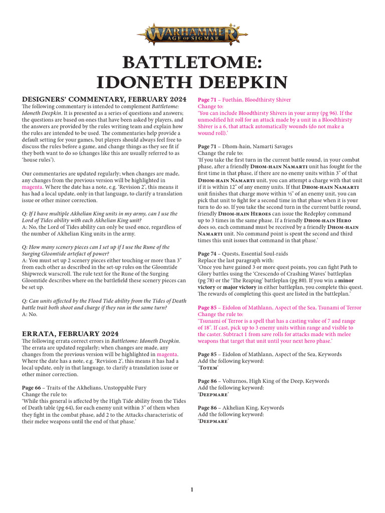 Battletome Idoneth Deepkin | PDF
