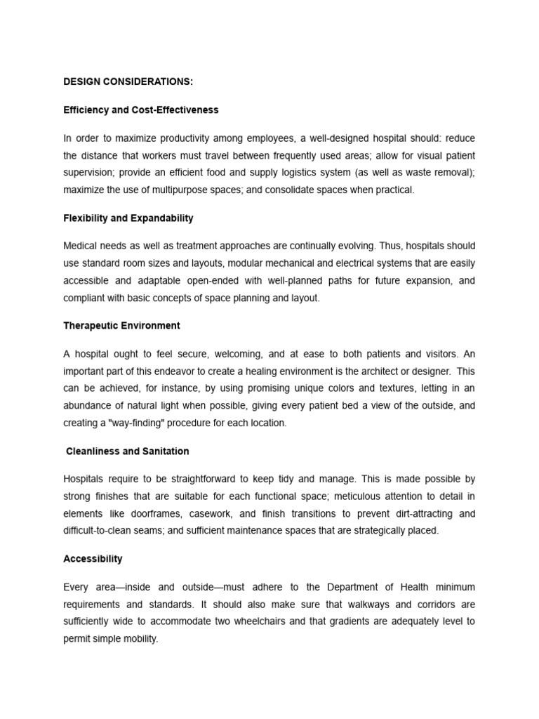 Design Considerations and Solutions | PDF | Hospital | Logistics