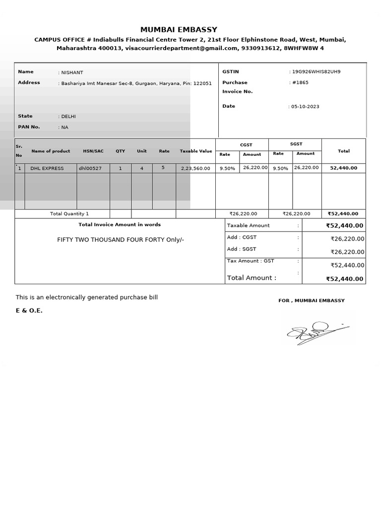 Challan 1865 PDF | PDF