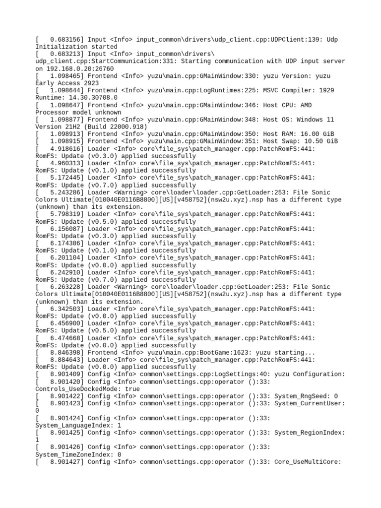 Yuzu Log | PDF | System Software | Computing