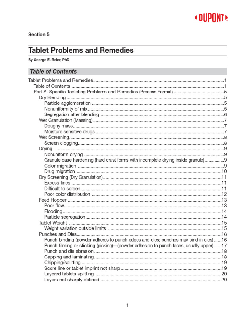 Tablet Problems | PDF | Tablet (Pharmacy) | Materials