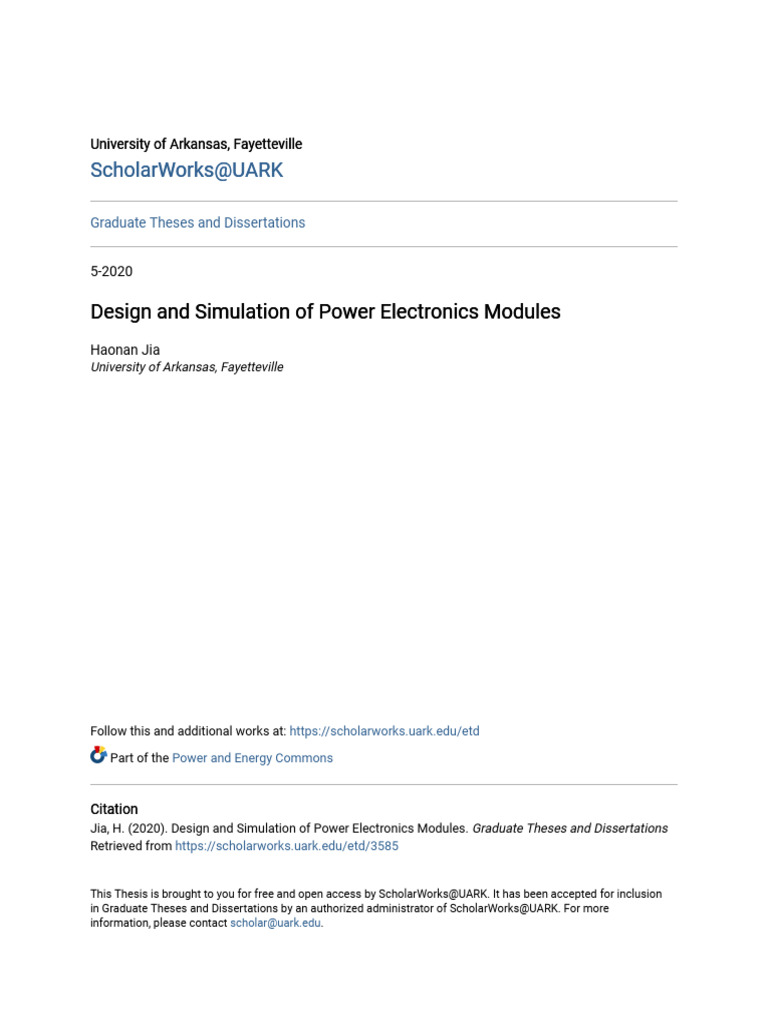 Design And Simulation Of Power Electronics Modules Pdf Field Effect