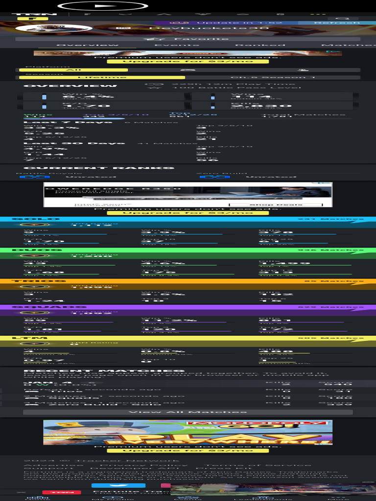 Devbuckets30's Fortnite Stats - Fortnite Tracker | PDF | Software ...