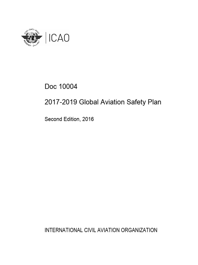 ICAO Doc.10004 Global Aviation Safety Plan 2017-2019 | PDF | Safety | Audit