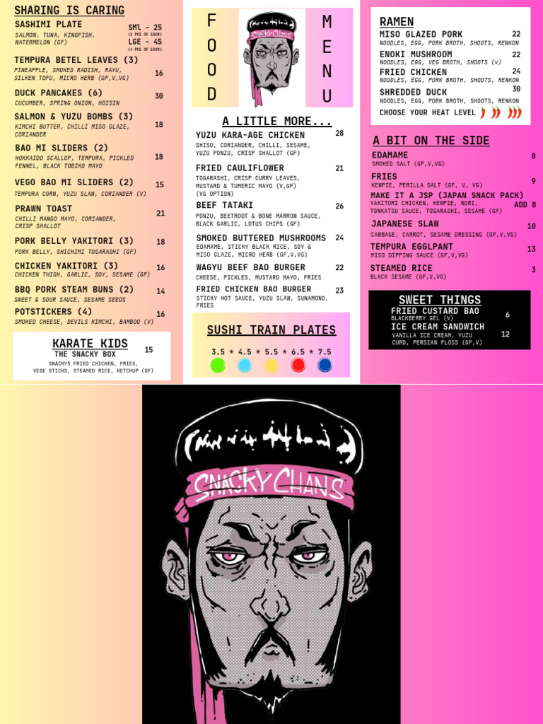 Snacky Chans Food Menu | Download Free PDF | Sauce | Hamburgers