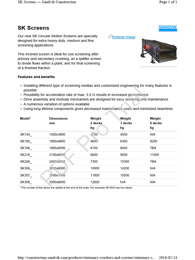 Sandvik Stationary Crusher Borchure | PDF