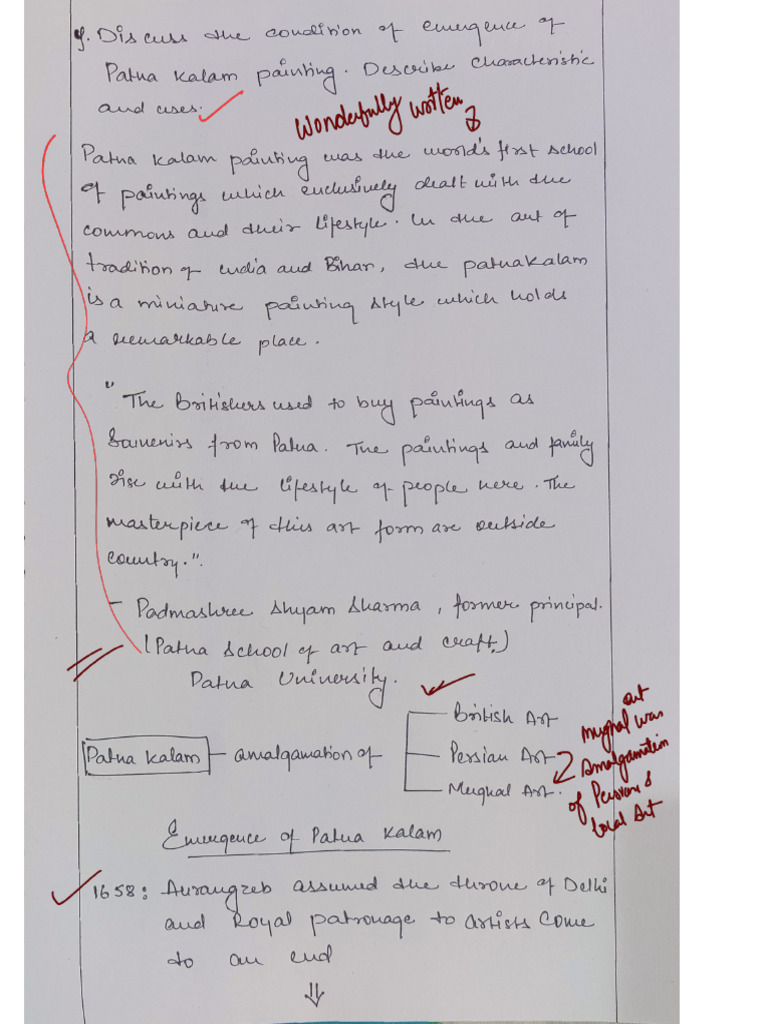 Patna Kalam Painting Notes | PDF