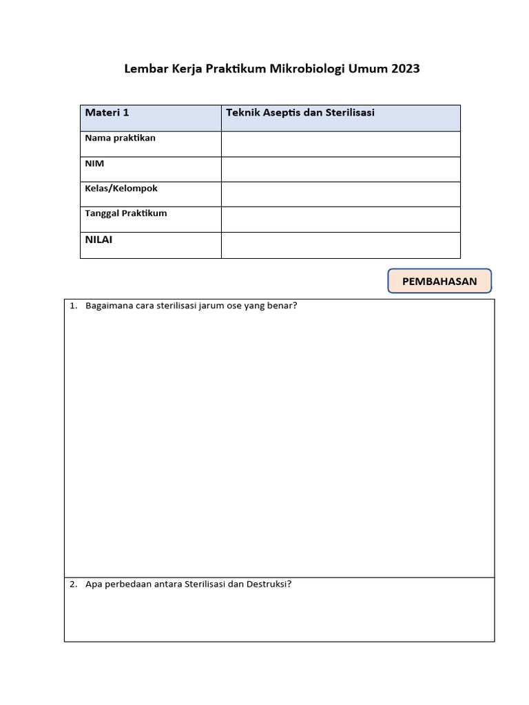 Panduan Praktikum Mikrobiologi | PDF | Kesehatan Holistik