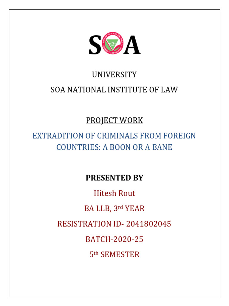 Project 50 Marks | PDF | Extradition | Capital Punishment