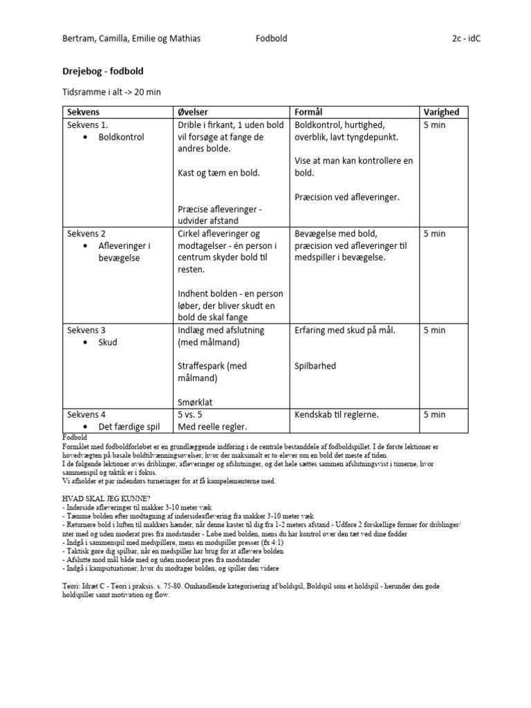 Drejebog Fodbold | PDF