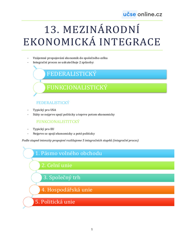 mezinárodní ekonomická integrace | PDF