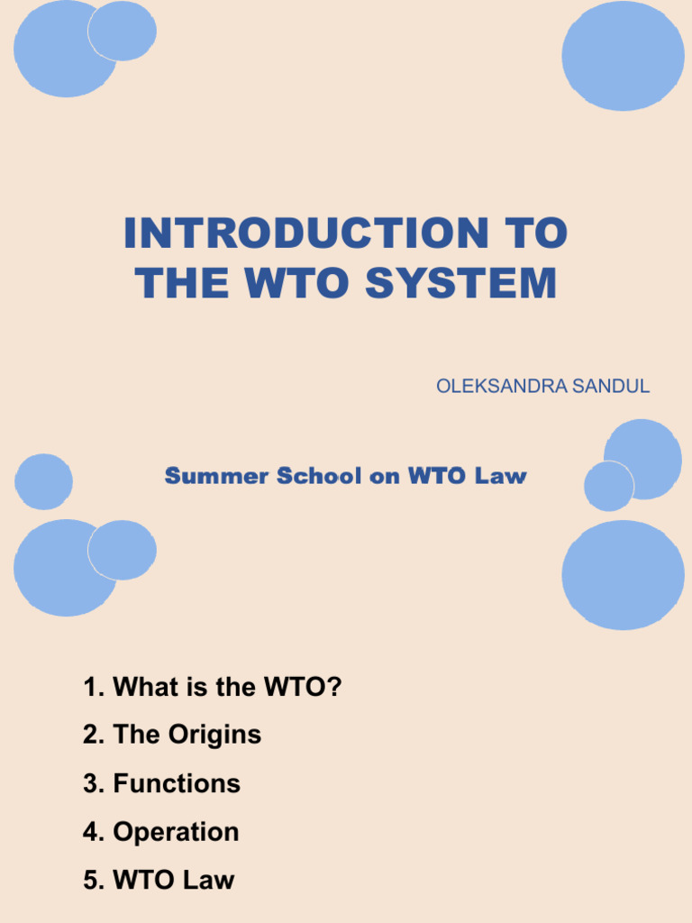 WTO System Overview for Students | PDF | World Trade Organization ...